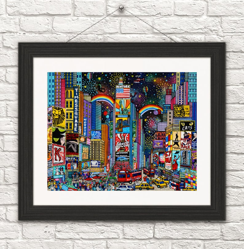 Times Square Art Print: Colorful New York Painting - Etsy