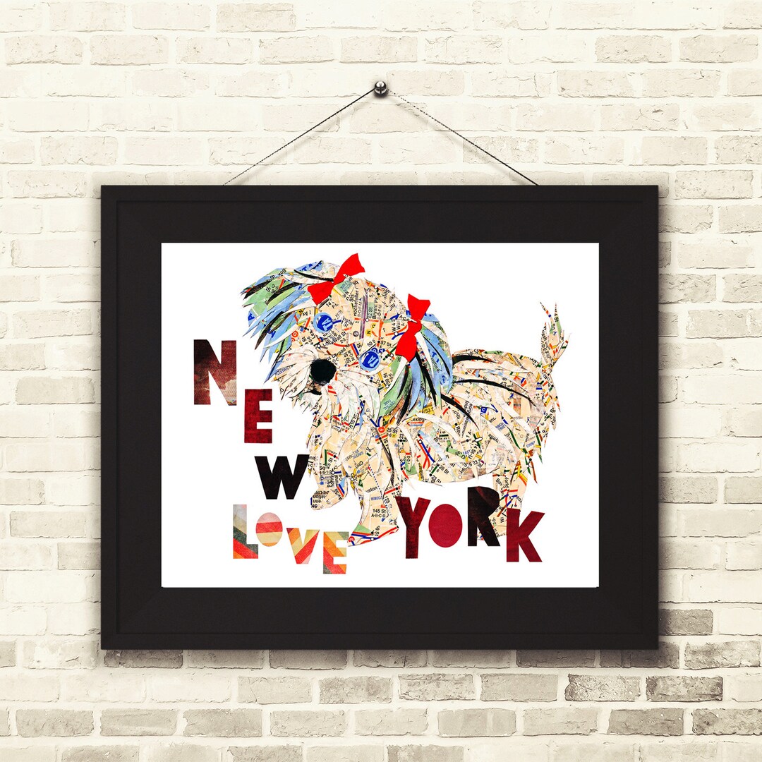 Carte du métro de New York, chien « Love Maltese » - Etsy France