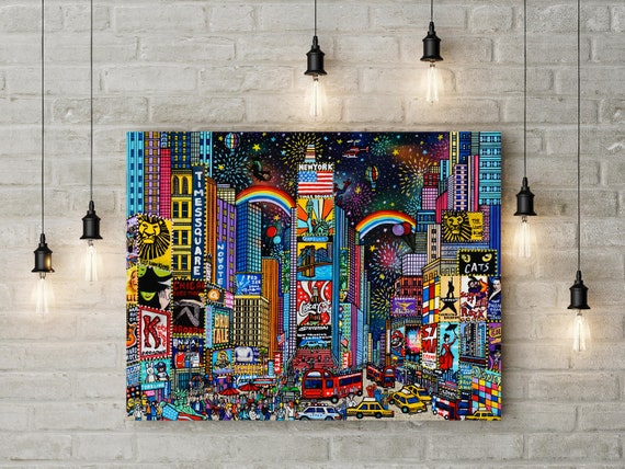 Times Square art print/ Times square print/The Center of | Etsy