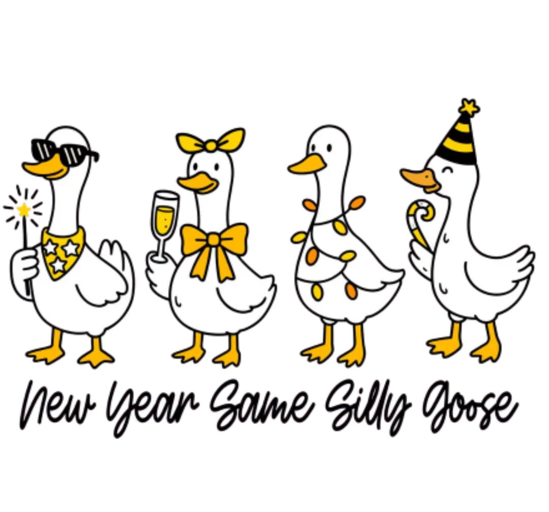 Funny New Year Silly Goose Png, New Year Same Goose, Seasonal Graphic ...