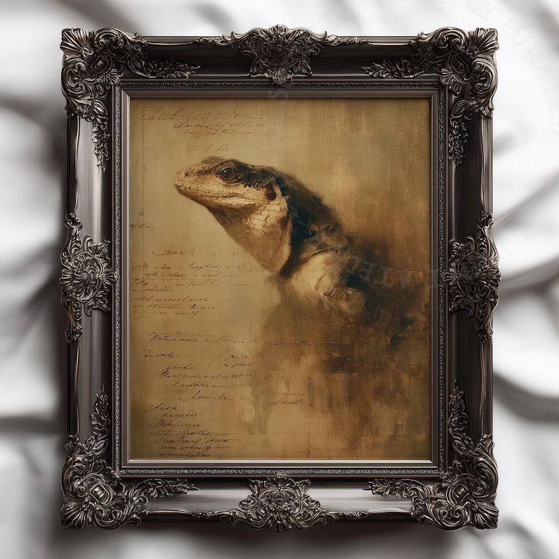 Vintage Lizard Anatomy Print | Sepia Natural Science Art (digital ...