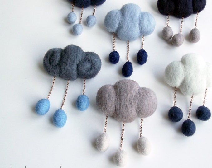 Rain Cloud Weather Jewelry Felted Broochhand Felted Cloud - Etsy