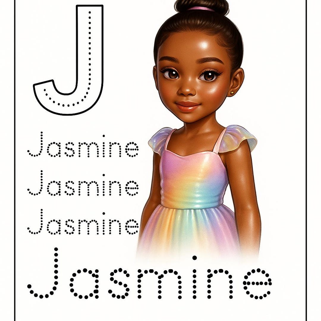 Custom Name Tracing Worksheet - Jasmine Printable- Kids Handwriting ...