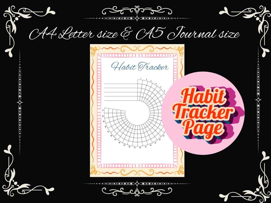 HABIT TRACKER Journal Page- YELLOW Printable Page - Etsy