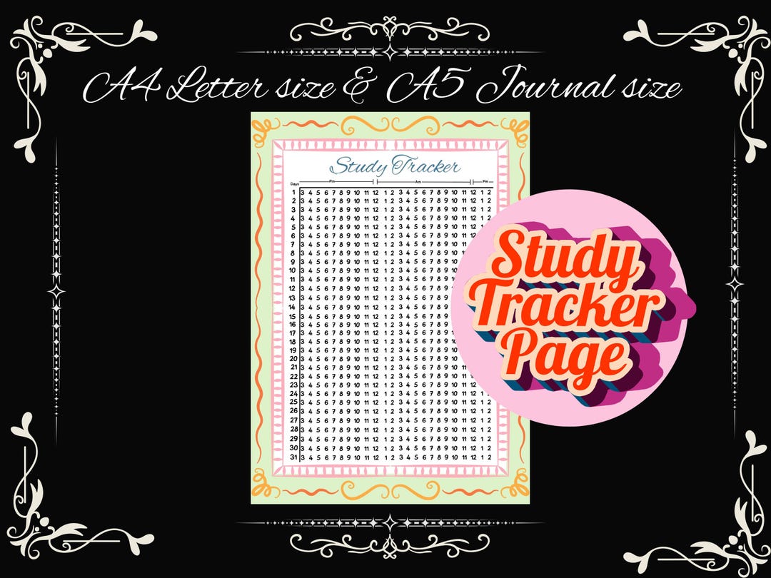 24 Hour Study Tracker - GREEN PRINTABLE Journal Page - Etsy