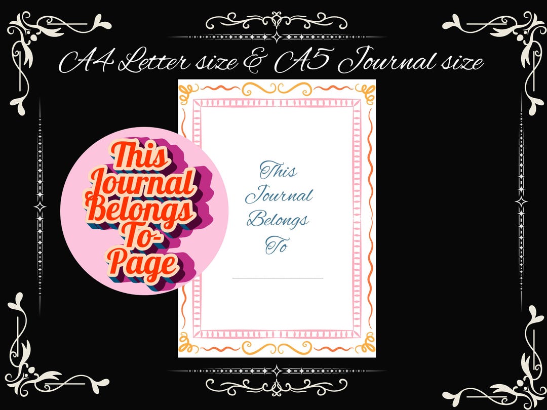 This Journal Belongs To- WHITE PRINTABLE JOURNAL Page- A4 and A5 - Etsy