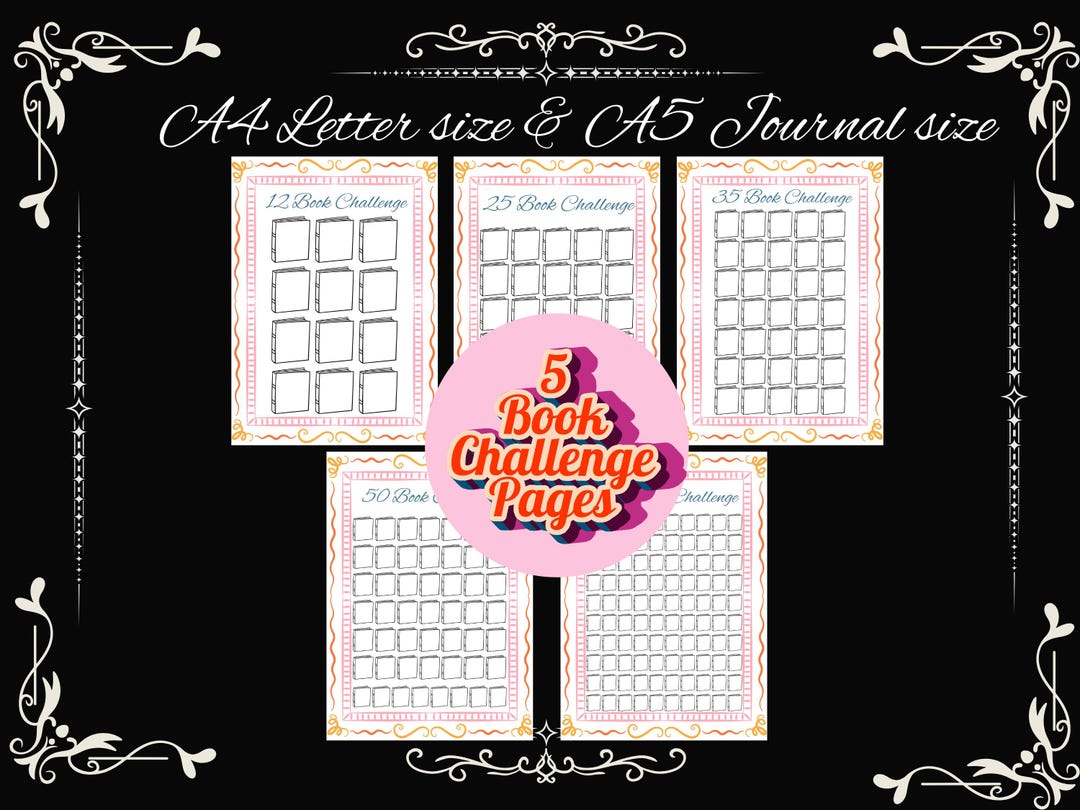 Reading Challenge Bundle - WHITE PRINTABLE Journal Page - Reading Game ...