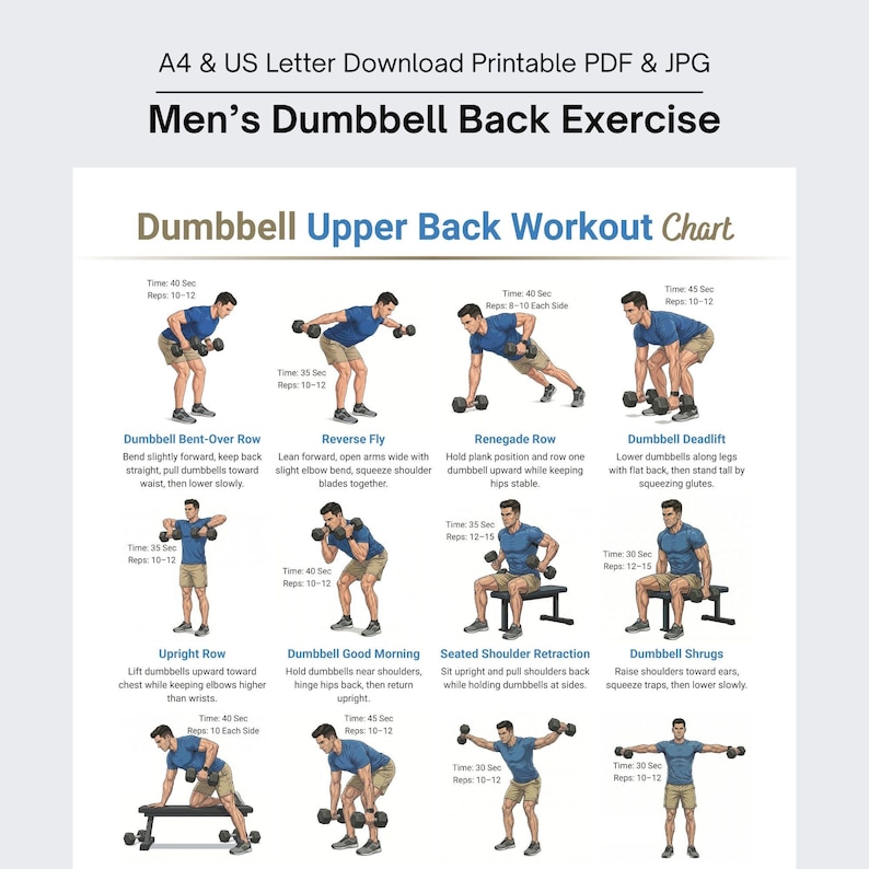 Dumbbell Standing Back Fly, Upper Back Workout, Men’s Dumbbell Back ...