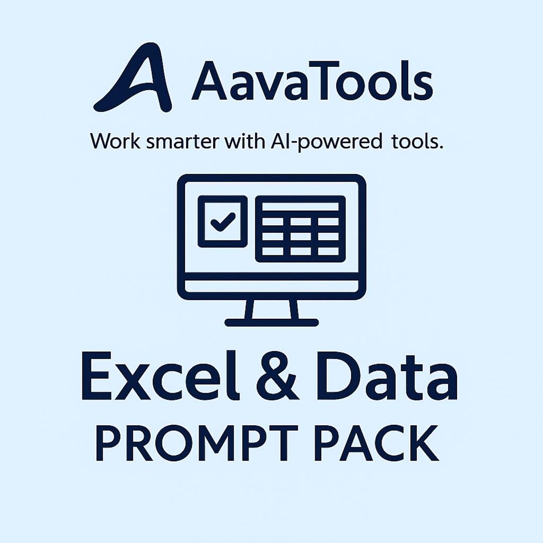 Excel & Data Analyst Prompt Pack – 100 AI Prompts | Instant Download - Etsy