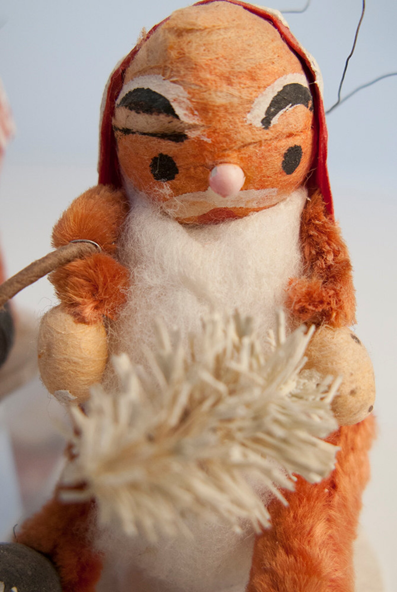 Vintage Santas 3 Vintage Pipe Cleaner Paper Mache Santas,1920's Made in ...