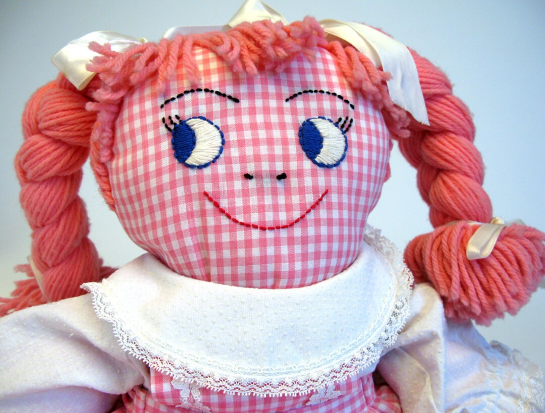 Vintage Rag Doll Raggedy Ann Like Hand Made Stocking Doll, or Rag Doll ...