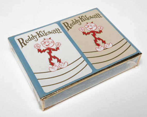 Vintage playing cards Reddy Kilowatt on wire SEALED deck of | Etsy