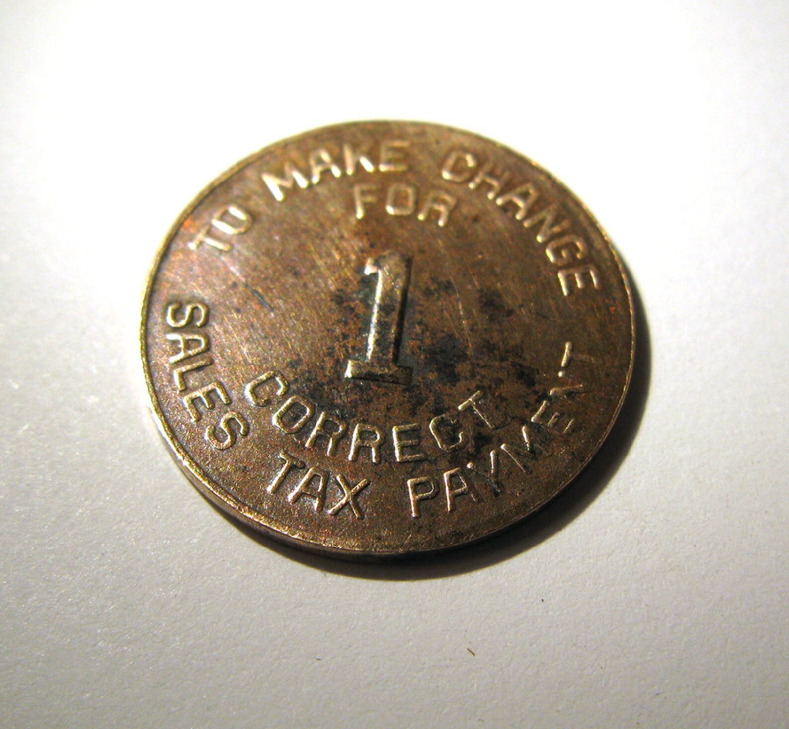 Vintage Token Arizona State Tax Commission Sales Token Copper Token ...