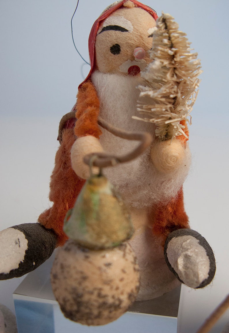 Vintage Santas 3 Vintage pipe cleaner Paper Mache | Etsy
