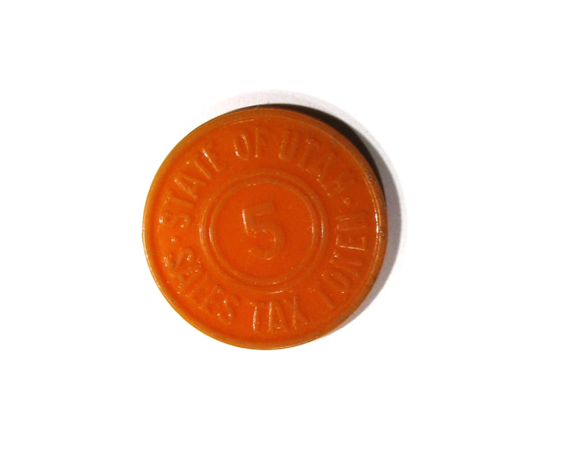 Vintage Token Orange Plastic Utah State Tax Commission Token 1930s ...