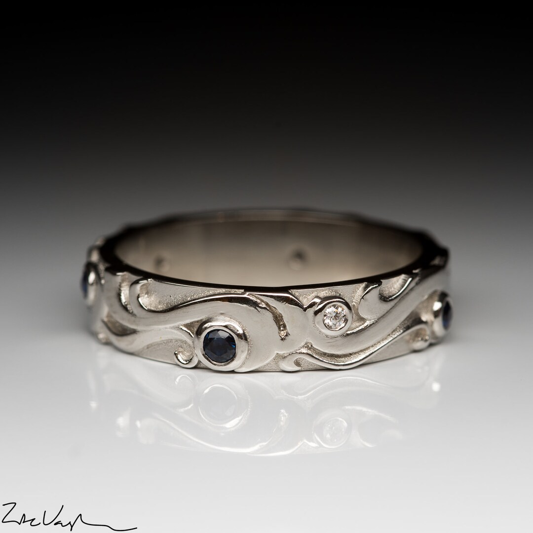 The Starry Night Ring - Platinum 4mm - Etsy