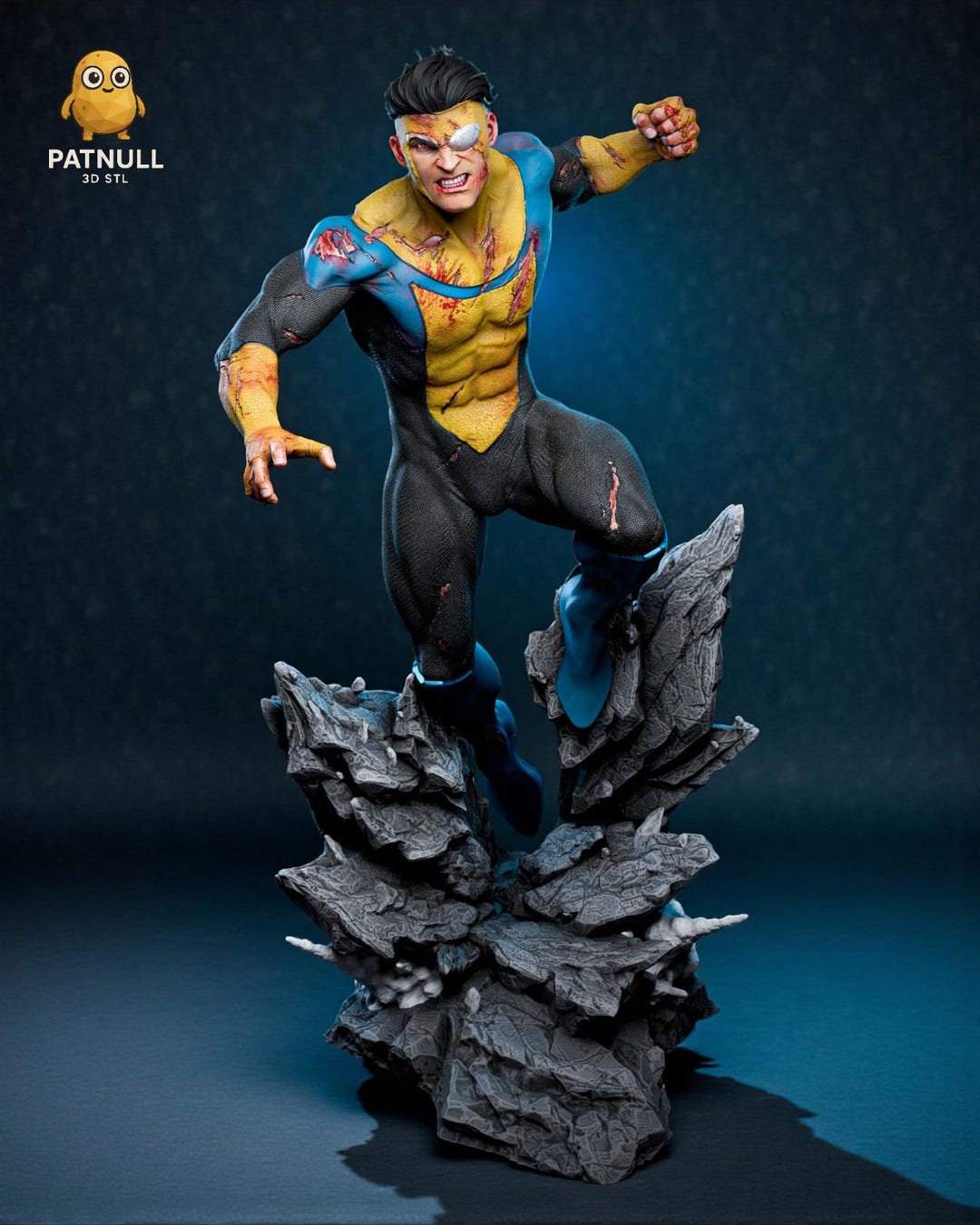 Battle Damaged Superhero Figure STL – Dynamic Action Pose – Pre ...