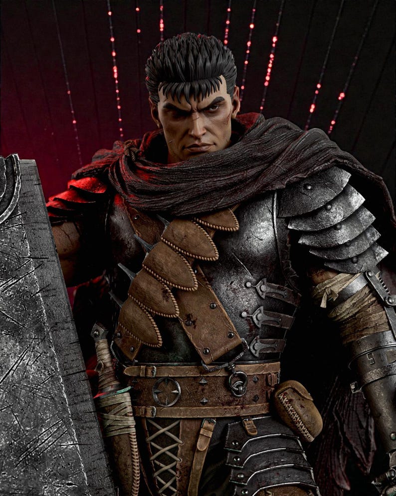 Dark Fantasy Warrior Statue STL - High Detail 3D Printable Model ...