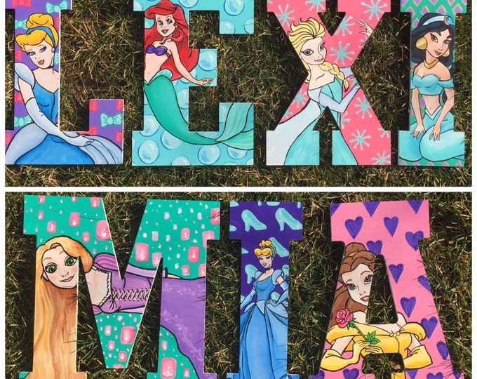 Hand Painted Princess Letters - Etsy