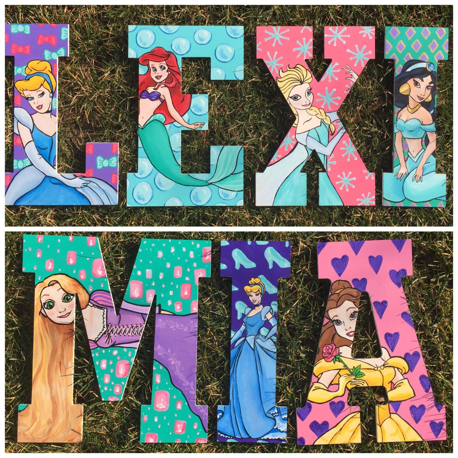 Hand Painted Princess Letters - Etsy
