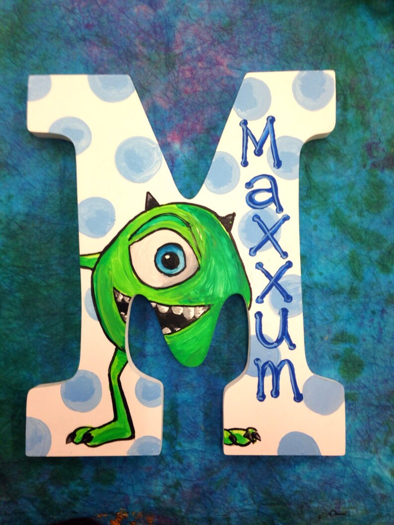 HAND PAINTED 9 Letter Monsters Inc - Etsy