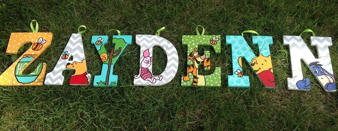 Hand Painted 9" Winnie the Pooh Letters - Etsy