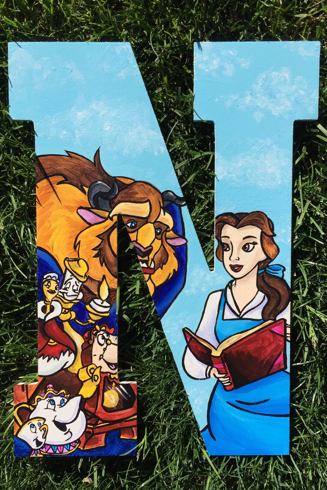 Hand Painted Beauty and the Beast Letter - Etsy