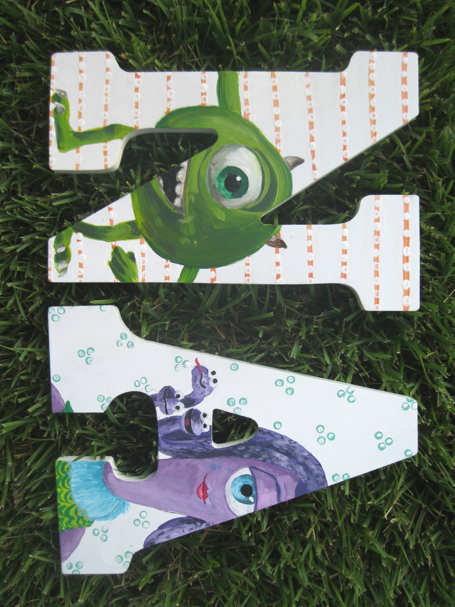 HAND PAINTED 9 Letters Monsters Inc - Etsy