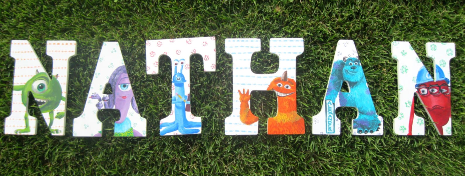 HAND PAINTED 9 Letters Monsters Inc - Etsy