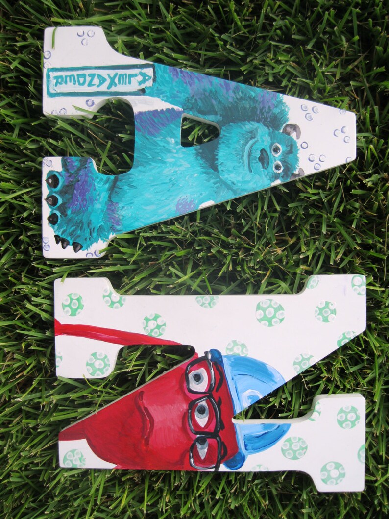 HAND PAINTED 9 Letters Monsters Inc - Etsy