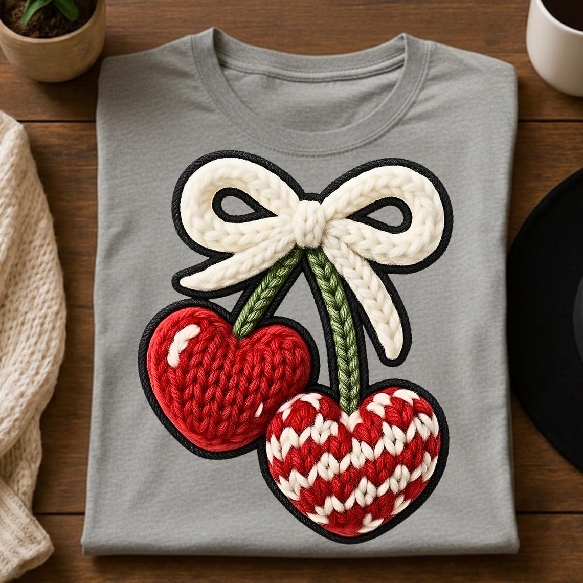 Faux Yarn Cherry Png, Fuzzy Cherry PNG, Latch Hook Cherry PNG, Retro ...
