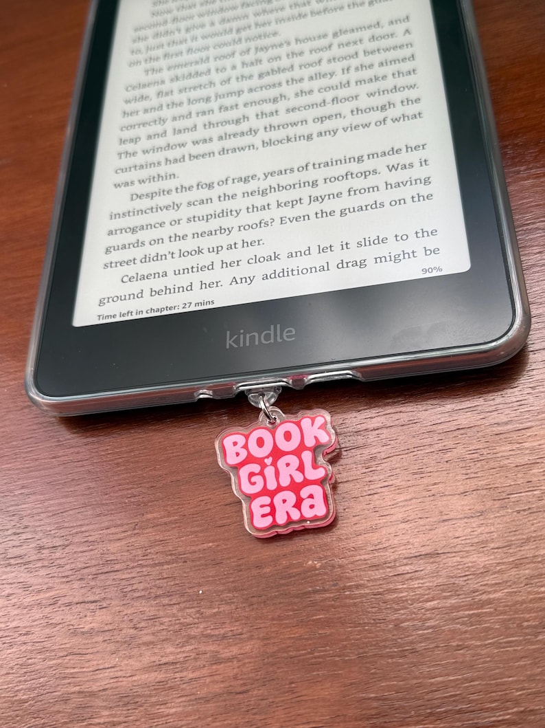 Book Girl Era USB-C Kindle Charm | Cute Bookish Dust Plug | E-reader ...