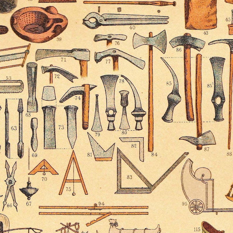 Ancient Rome AntiqueChromolithograph Machines Utensils Tools | Etsy