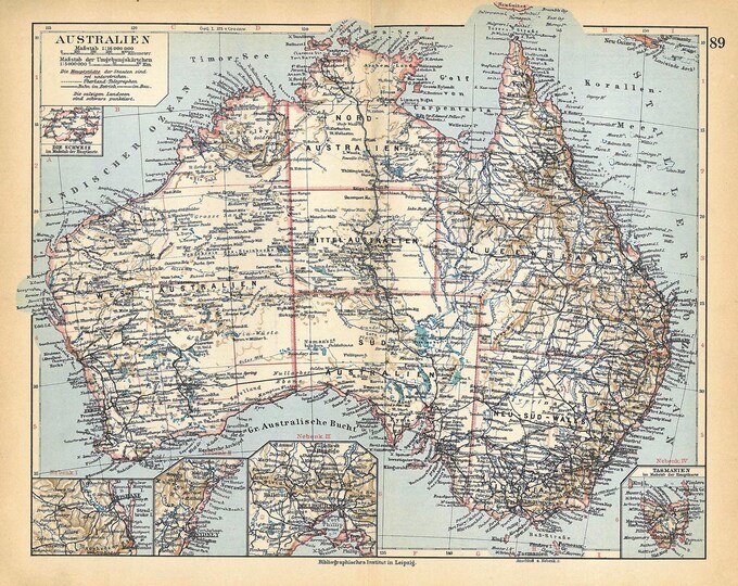 1928 Australia Vintage Map to Frame - Etsy