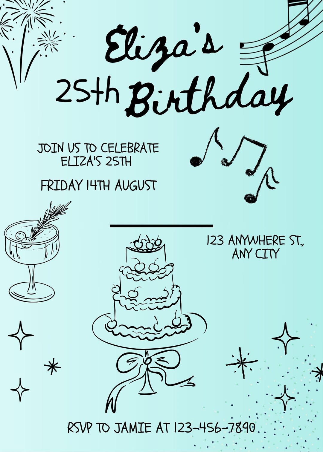 Playful Party Invitation | Canva Editable Template - Etsy