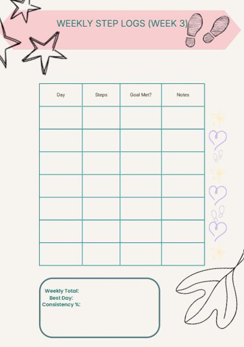 30 Day Step Challenge Kit | Walking Challenge Printable | Step Tracker ...