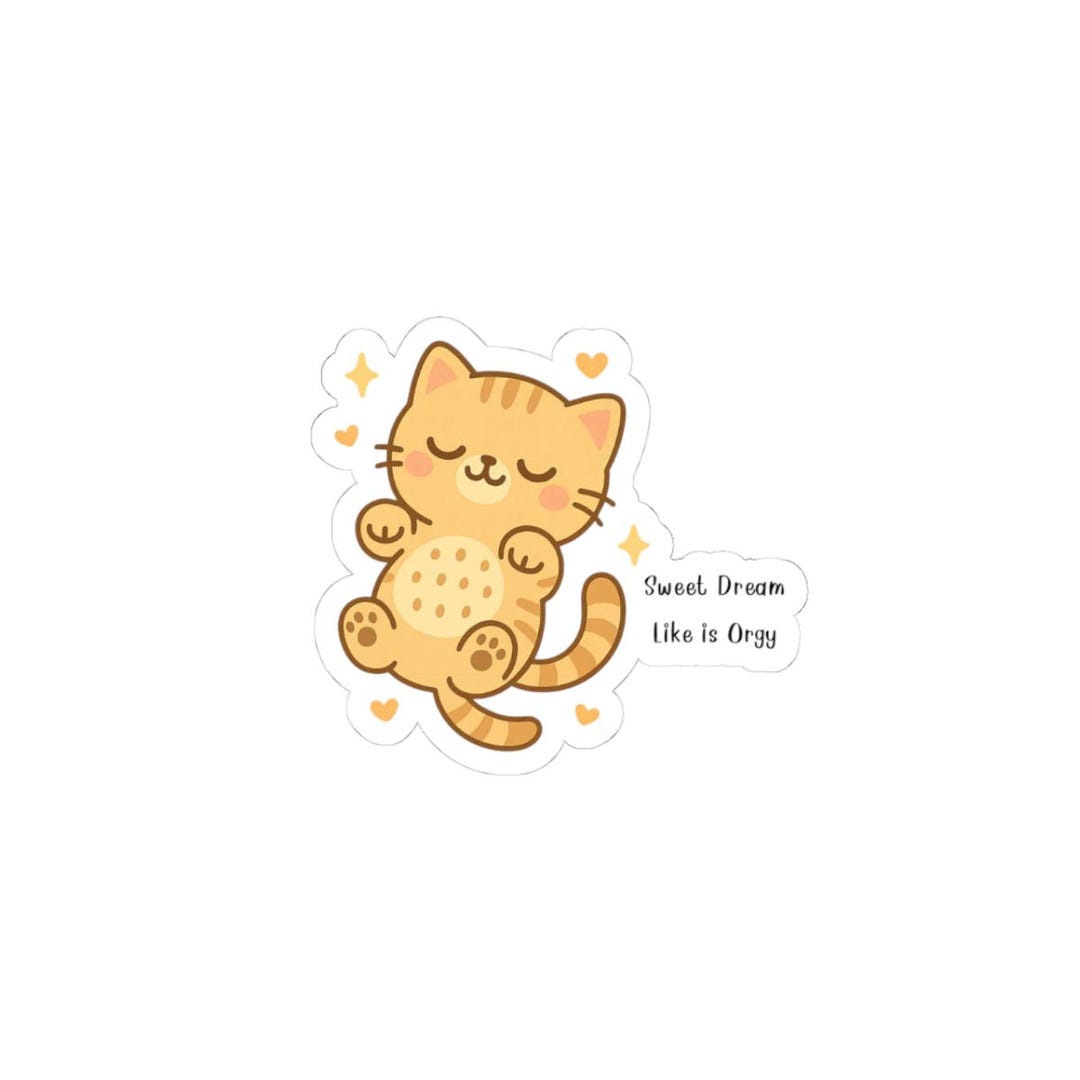 Sleeping Kawaii Cat Sticker | Cute Nap Cat Kiss-cut Sticker - Etsy