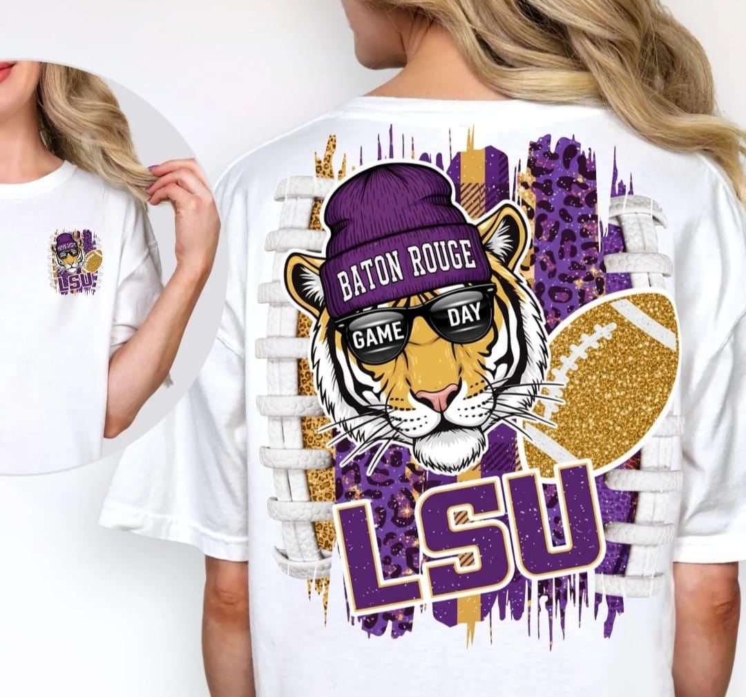LSU Game Day PNG, Purple Leopard Print Png for T-shirts, Football LSU ...