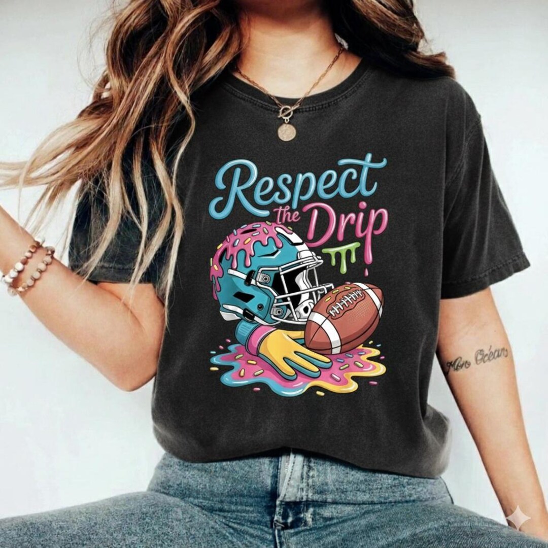 Respect the Drip Football PNG, Colorful Helmet & Ball Sublimation ...