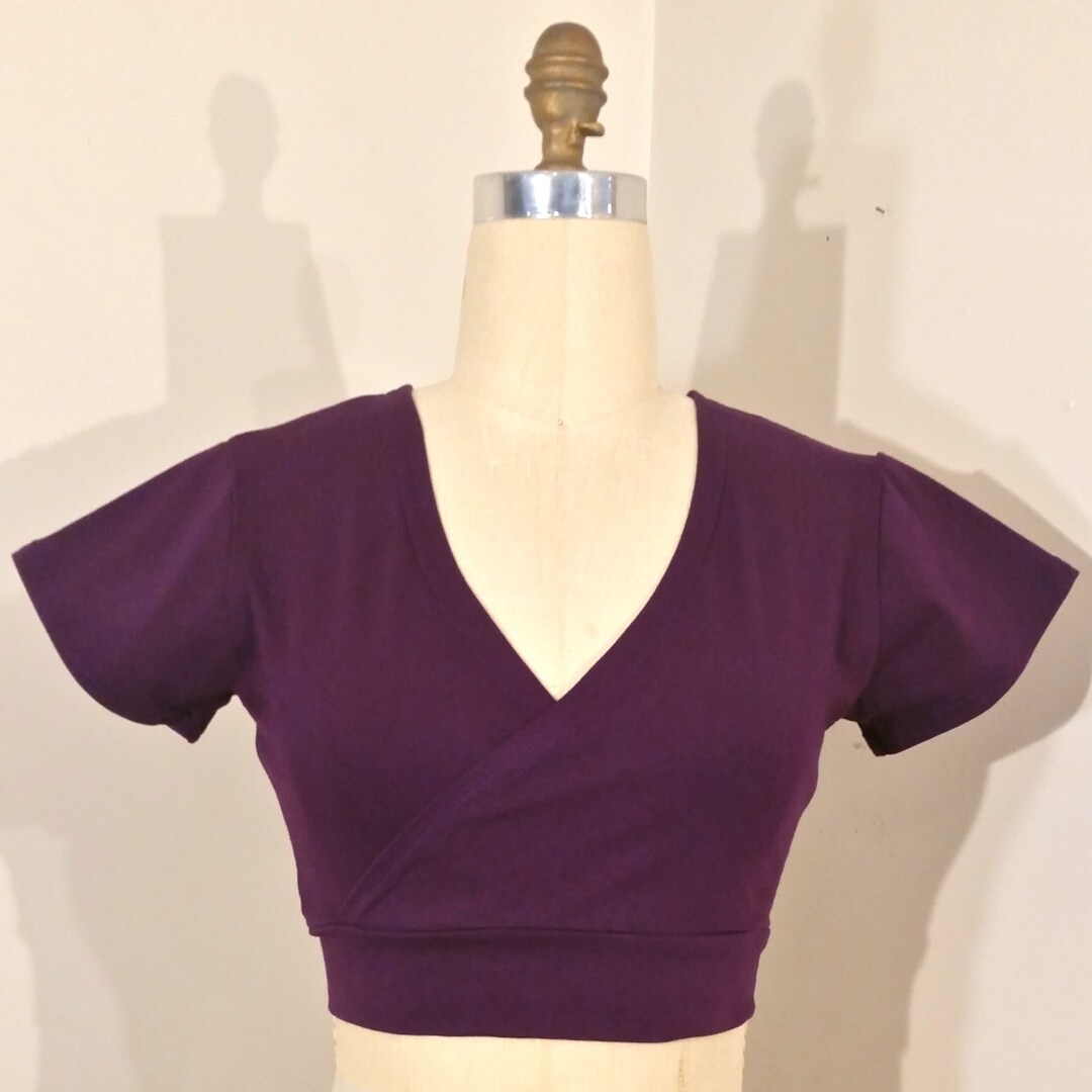 Cross Front Midriff Top Belly Dance Hooping Fire Spinning Dark Plum ...