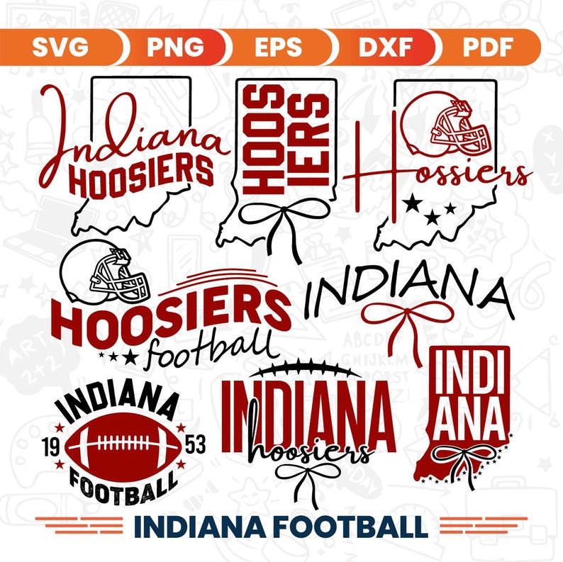 Indiana Football Svg Bundle – College Football Svg – State of Indiana ...