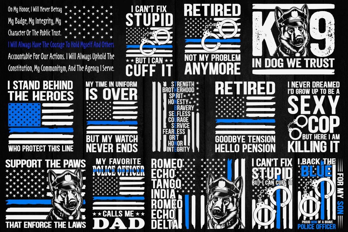 Police SVG Bundle, Thin Blue Line, Distressed Flag (digital Files) - Etsy