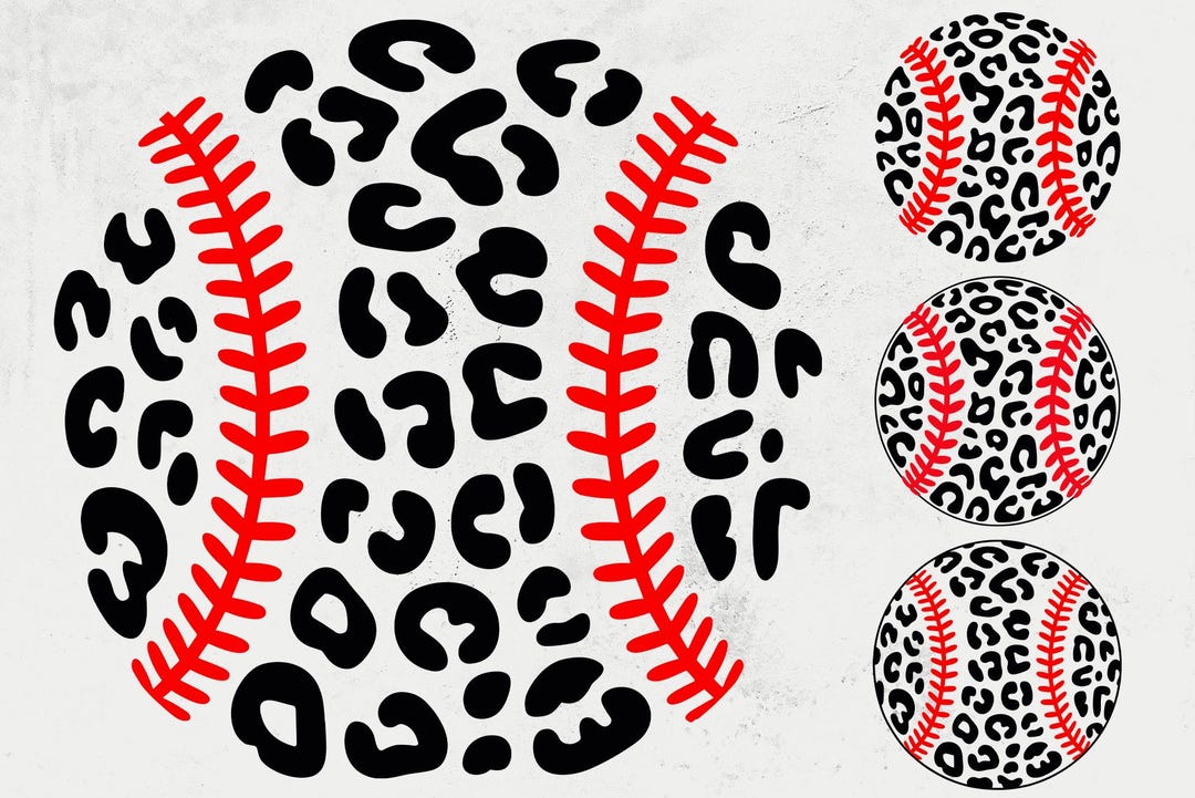 Leopard Print Baseball SVG - Silhouette Vector for Cutting - Etsy