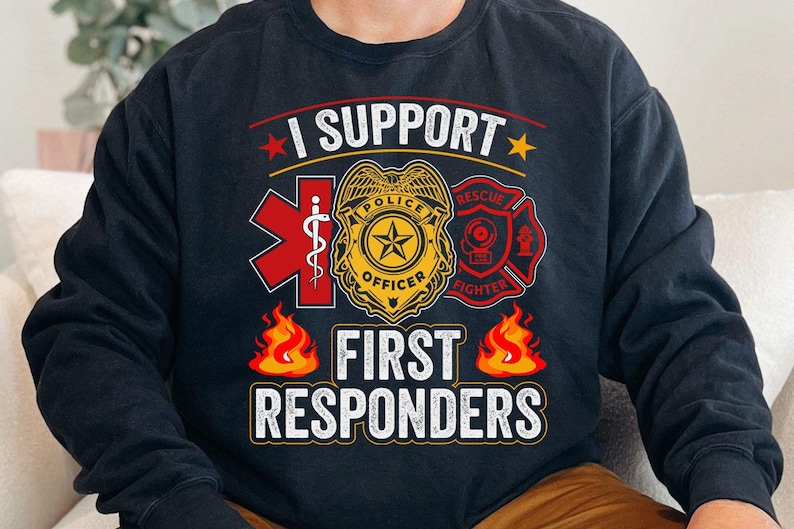 First Responders Hero Flag Nurse EMS Police Fire Military Vector T ...