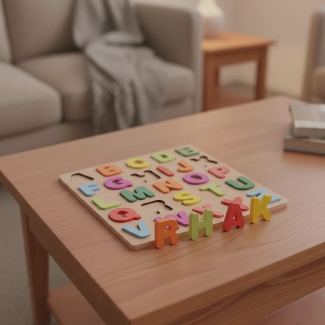 Wooden Alphabet and Number Puzzle – Educational Toy for Kids ...