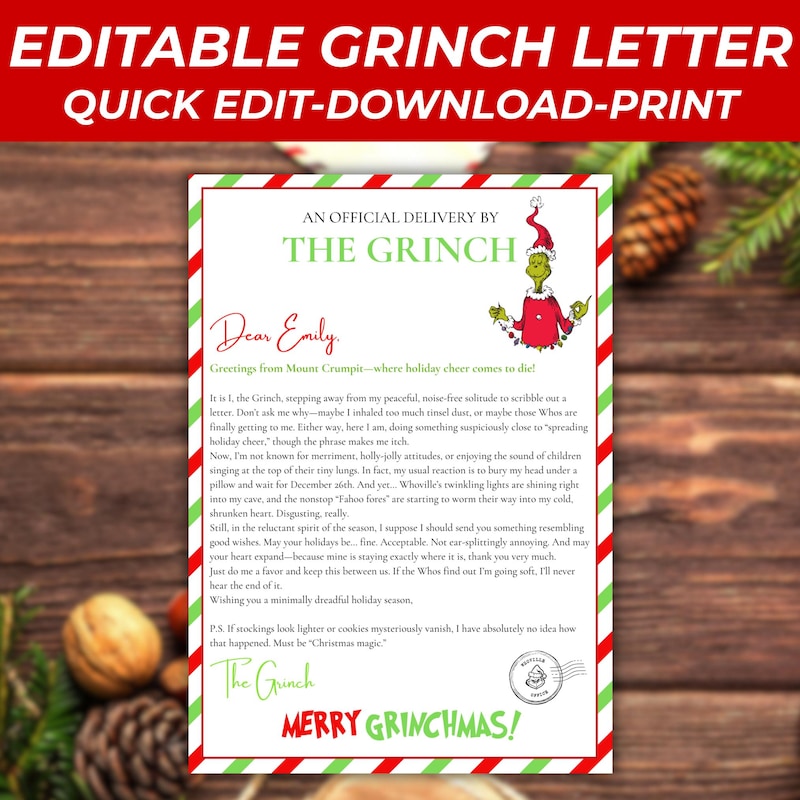 Grinch Letter Templates - Etsy
