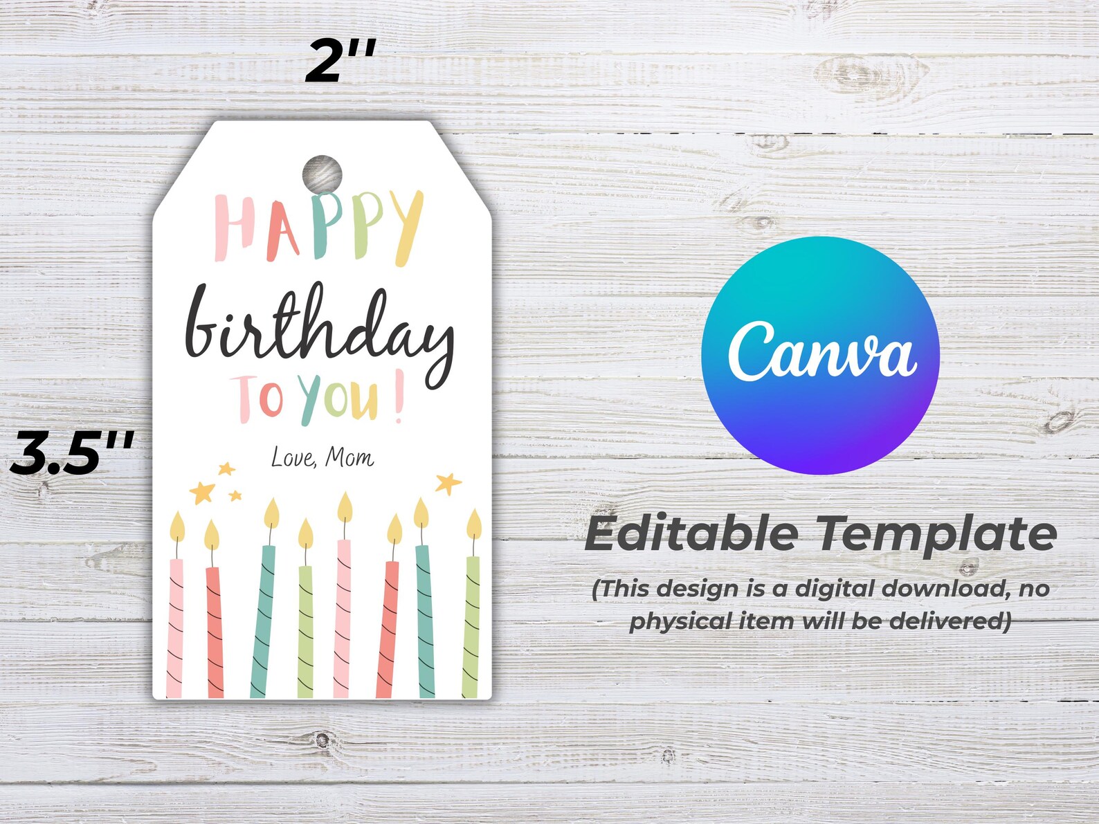 Printable Birthday Tag, Happy Birthday Tag, Birthday Gift Tag, Birthday ...