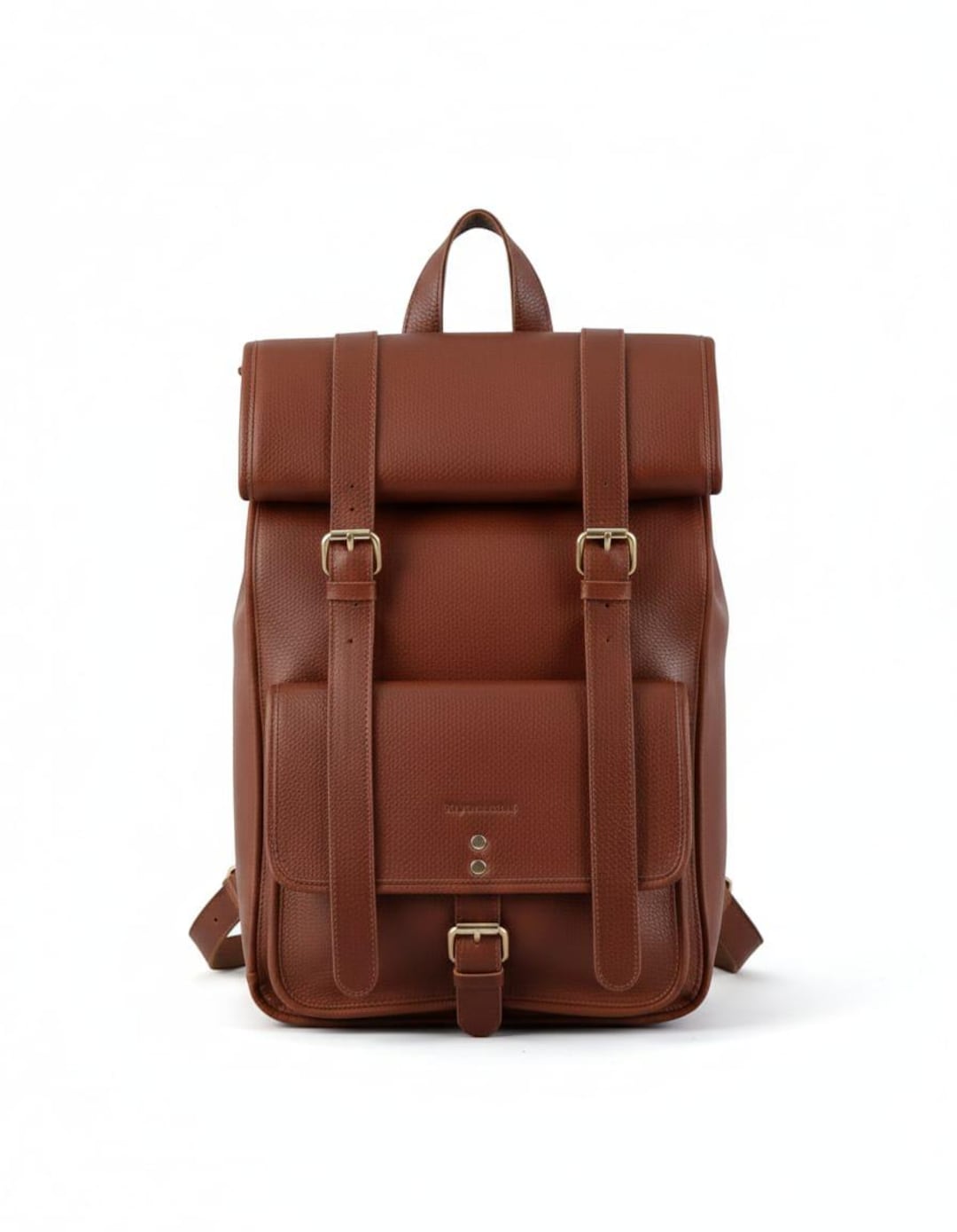 Leather Roll Top Backpack, Handmade Cognac Brown Tote Backpack, Valentine's Day Gift for Him - Etsy