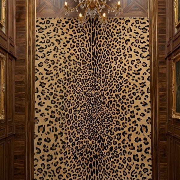 Modern Leopard Print Rug - Etsy