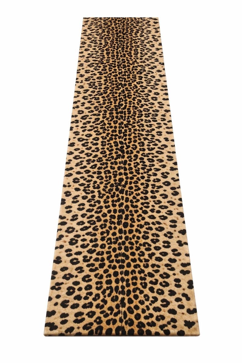 Leopard Print Runner Rug, Beige Black Animal Hallway Carpet - Etsy